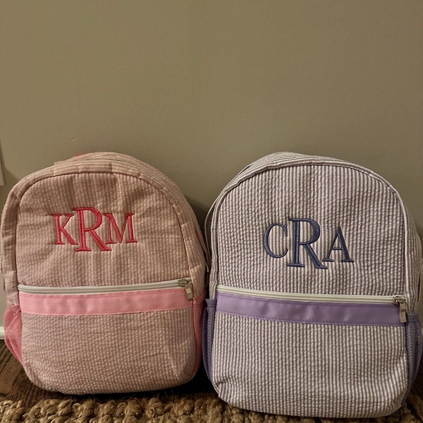 Personalized Baby Backpacks, Monogrammed Toddler Backpacks, Seersucker ...
