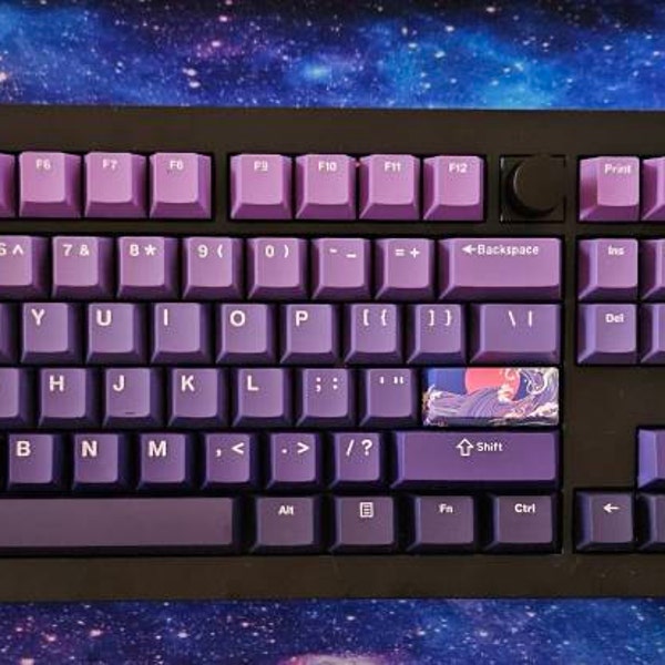 Gradient Red Black Side-print RGB Shine-through Keycap Set, Double Shot ...