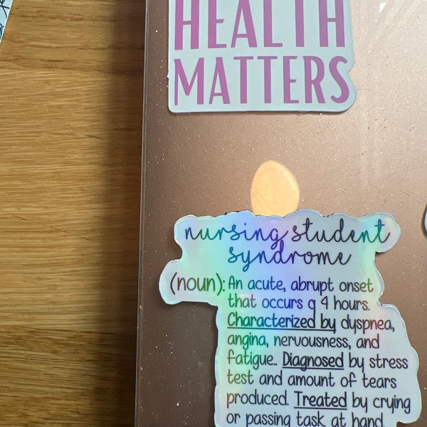 Nursing Student Syndrome (noun) Sticker - Waterproof Nursing School ...