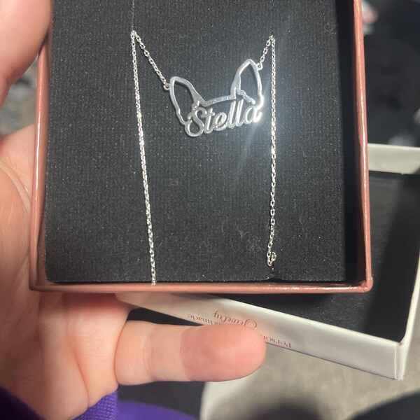 Dog Name Necklace, Design Dog Ears Necklace, Christmas Gift, Pet ...