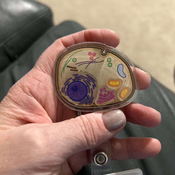 Cell Biology Badge Reel Lab Tech Badge Microbiology Laboratory STEM ...