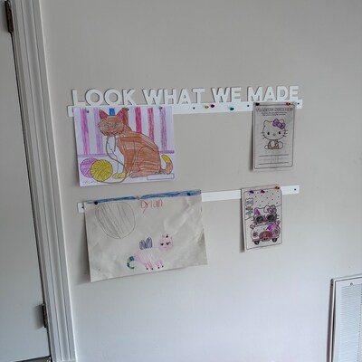 Custom Kids Art Display Board Magnetic, Playroom Wall Art, Kids Room ...