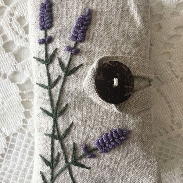 Personalized Monogrammed Tea Bag Wallet, Linen and Cotton Tea Bag ...