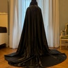 Maleficent Halloween Costume Cape | Adult Kids Half Circle Cape | Satin ...