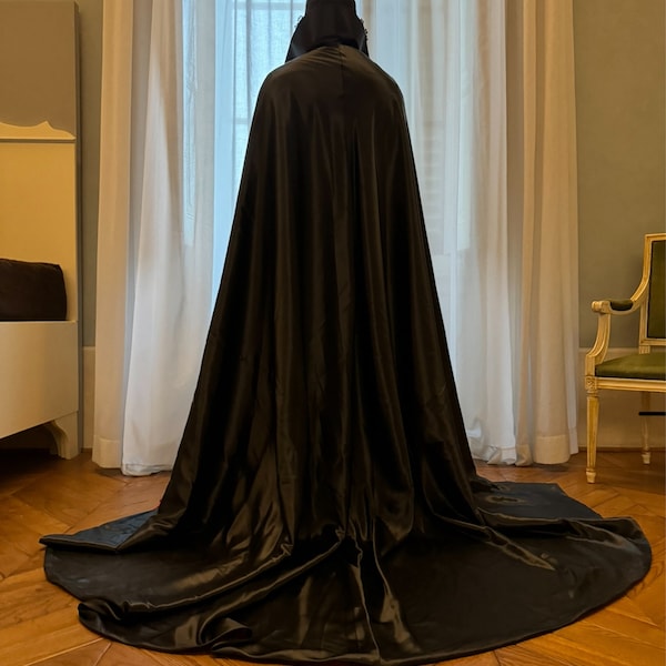 Maleficent Halloween Costume Cape | Adult Kids Half Circle Cape | Satin ...