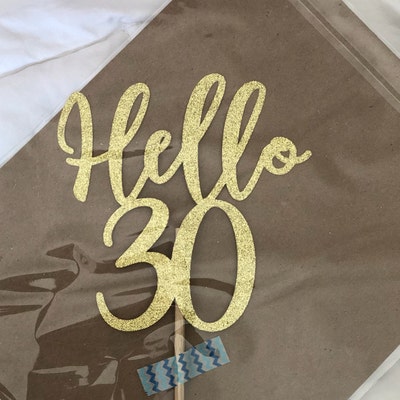 Hello 30 Cake Topper 30 Birthday for Her Birthday Cake Topper Thirty ...