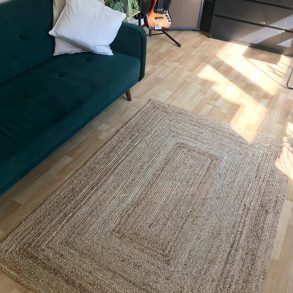 Green Rag Rug- Recycled Cotton Rags- 70x105cm - Etsy UK