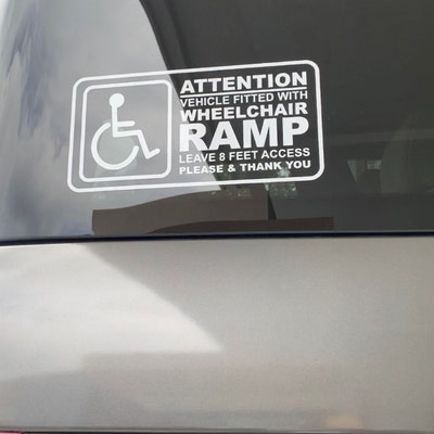 Handicap Wheelchair Ramp Access Decal Disabled Car Decal Handicap Car ...