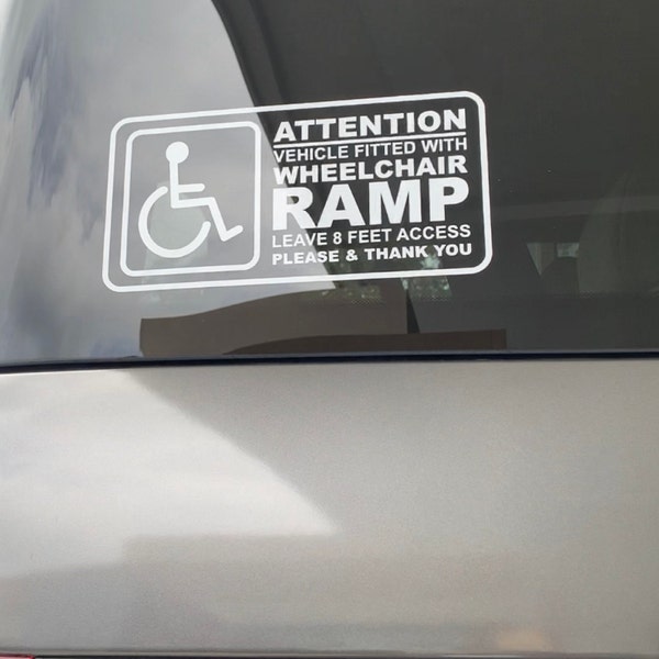 Handicap Wheelchair Ramp Access Decal - Disabled Car Decal - Handicap ...