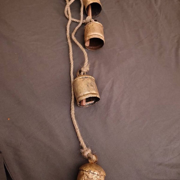 Vintage Rustic Christmas Bell Set—shabby Chic Holiday Decor—set of 3 ...