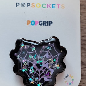 Webbed Heart Shaker Popsocket™, Spider Web Shaker Popgrip™, Halloween ...