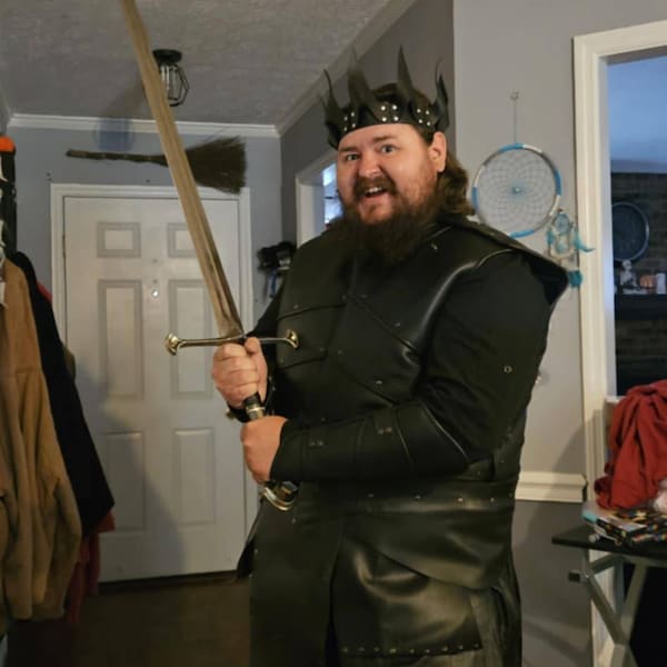 Men's Leather Black Armor and Kilt - Handmade Men Medieval Costume ...