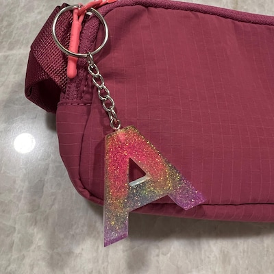 Letter Keychain, Glitter Keychain, Initial Keychains, Sprinkle Keychain - Etsy