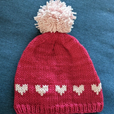 Heart Hat KNITTING PATTERN / Heart Hat Pattern / Valentine Hat ...