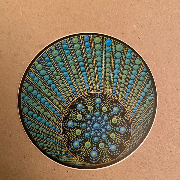 Mandala Vinyl Sticker, Dot Mandala Sticker, Waterproof Vinyl Sticker ...