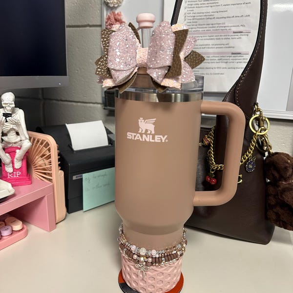 Almond Rose Bracelet Stack for Stanley Tumbler - Neutral Colors - Etsy