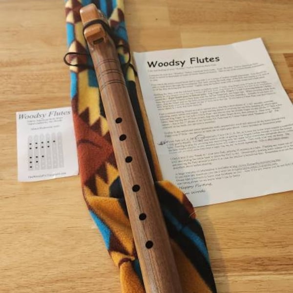Low D All Cherry Native American Style Flute Mid Length Body and ...