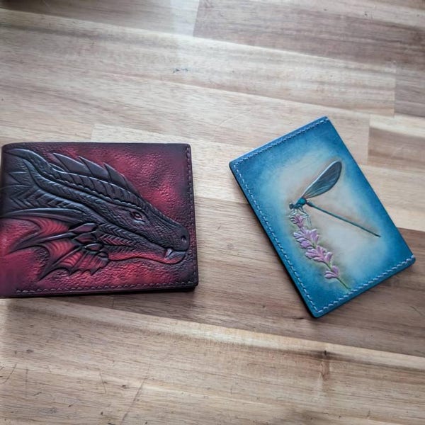 Alohaleather Goat Hand-carved Leather Wallet – Handmade Wallet ...
