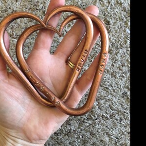 3 Interlinked Personalised Family of Copper Love Hearts 7th | Etsy
