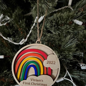 Personalized Christmas Scene Ornament, Holiday Ornament, Christmas Tree Ornament, Mountain ...