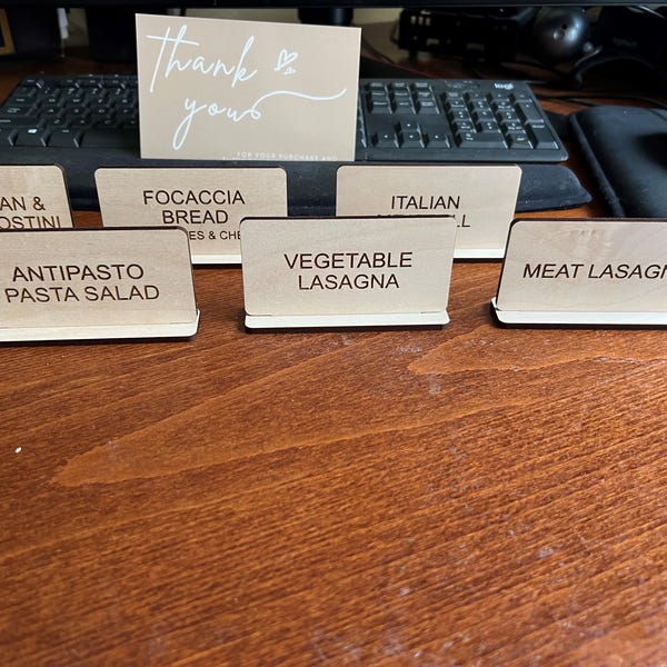 Engraved Wooden Food Labels, Food Labels, Party Decor, Buffet Decor ...