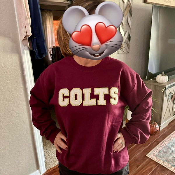 Custom Shirt With Chenille Letter Personalized Sweatshirt Varsity Style ...