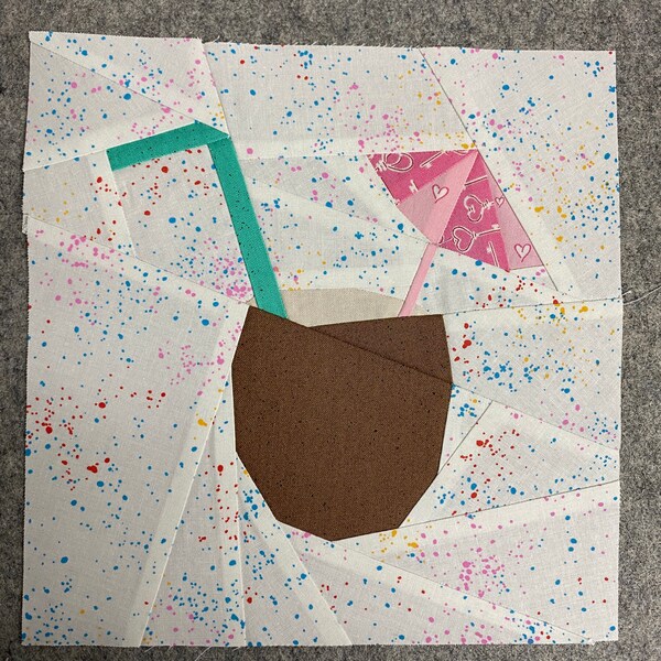 Beach Cocktail Paper Piecing Pattern, PDF Pattern Instant Download ...