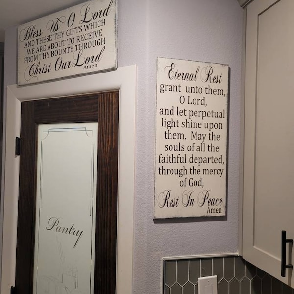 Kitchen Sign - Dining Room Sign - Bless Us O Lord - Catholic Prayer ...