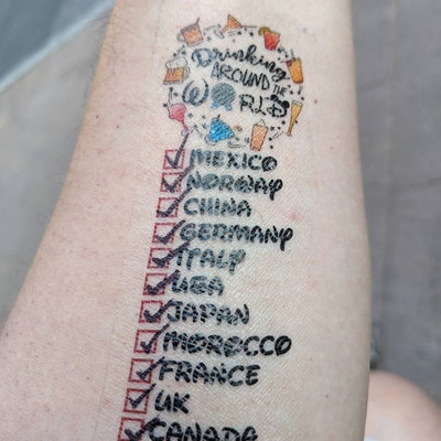 Drinking Around the World Tattoo-food & Wine Festival-epcot - Etsy