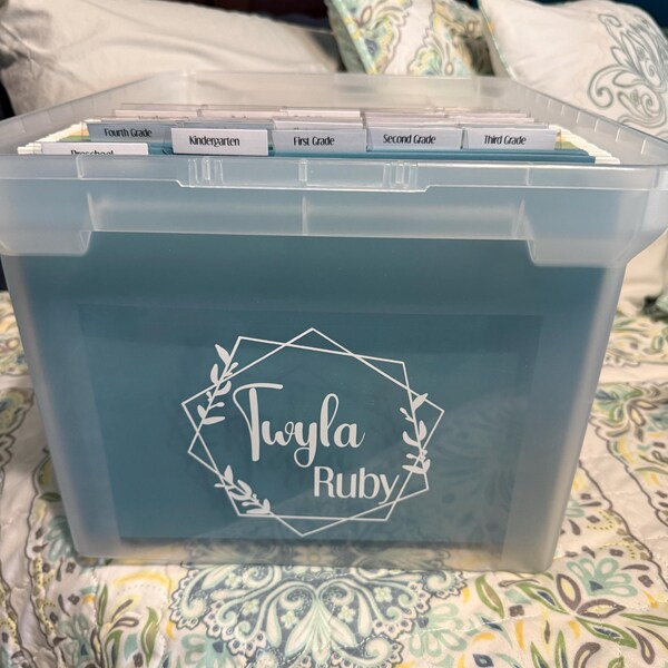 Baby Photo Box Storage, Keepsake Photo Container, Baby's First Year ...