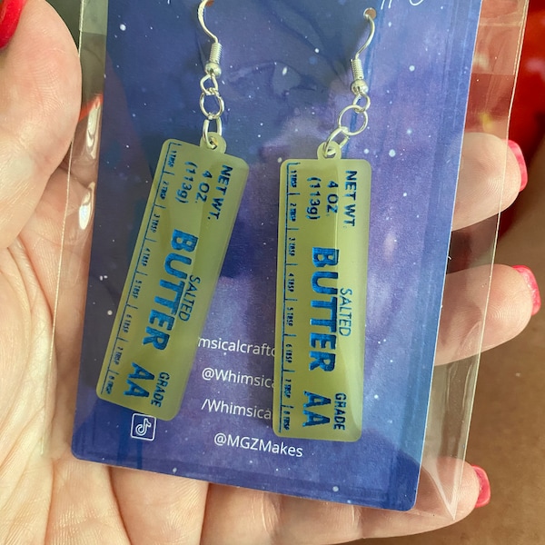 Stick of Salted Butter Baking Earrings - Baker Chef Earrings - Food ...