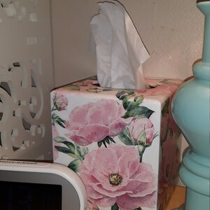 Rose Tissue Box Cover Shabby Chic Bathroom Decor White | Etsy