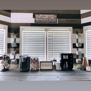 Personalized Coffee Shop Farmhouse Retro Style Wood Sign. 3 Sizes 9 ...