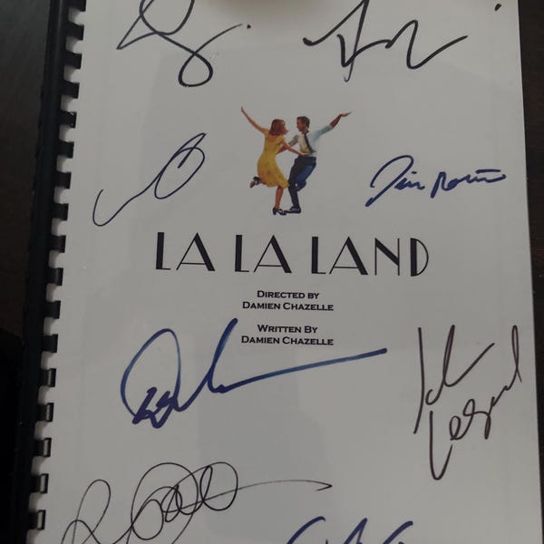 LA LA LAND Movie Script, High Quality Printed Cast Autographs, Movie ...