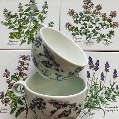 Ceramic Blue Delft Design Set of 4/ 4.25 X 4.25 Kiln Fired Décor Back ...