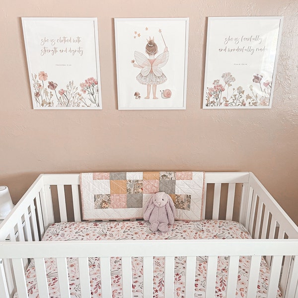 Christian Nursery Wall Art Bible Verse Nursery Print Girl Nursery Wall ...