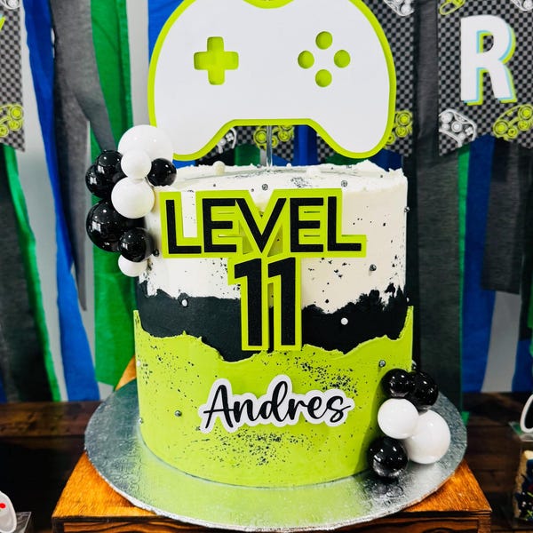 Gaming Cake Topper Set, Cardstock Cake Topper, Level 10 Cake Topper ...