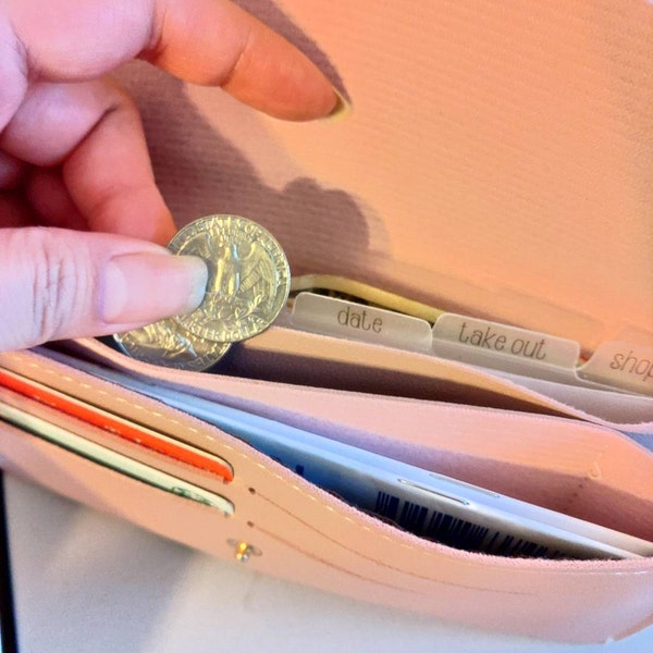 Slim Cash Envelope Wallet With Tab Dividers or Tab Envelope Cash ...