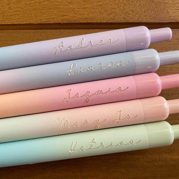 Custom Colored Ink Pens｜personalized Pens｜set of 5 Custom Engraved ...