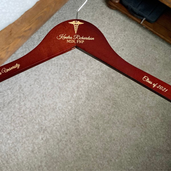 1st White Coat Hanger, Personalized Nurse Practitioner Hanger, Nurse ...