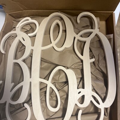 Large Wooden Monogram Cutout Wall Hanging Door Hanger Wedding Monogram ...