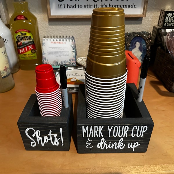 Mark Your Cup/party Cup Holder/red Solo Cup Holder/cup Caddy/wood Caddy ...