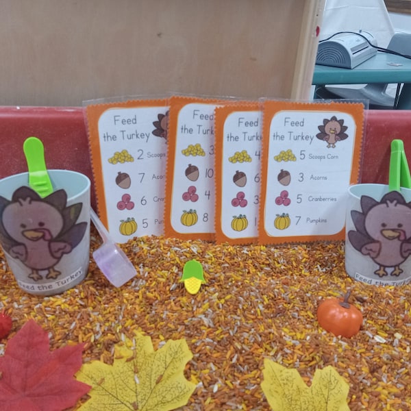 Feed the Turkey Sensory Bin Digital Download Cards Only - Etsy