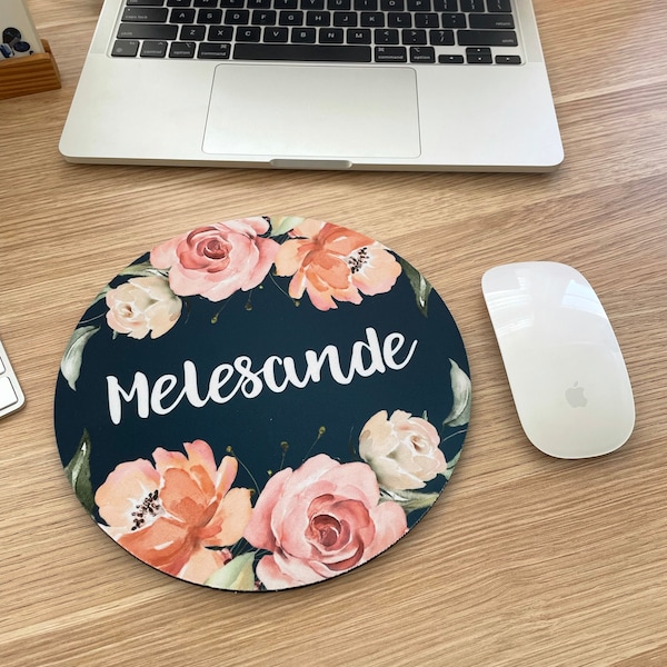 Personalized Mouse Pad Floral Mousepad Gift for Coworker Office Decor ...
