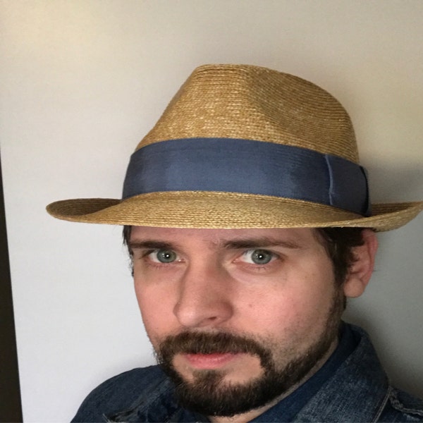 Downturned Brim Straw Hat Holly, Audrey Hepburn Straw Hat, Curved Brim ...