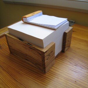 Wooden Memo Block Holder, Sticky Note Paper Holder, Walnut Box, Office ...