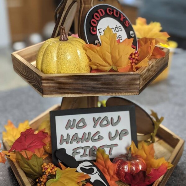 Horror Movie Sign / Tiered Tray Decor / Horror Decor / Scary Tiered ...