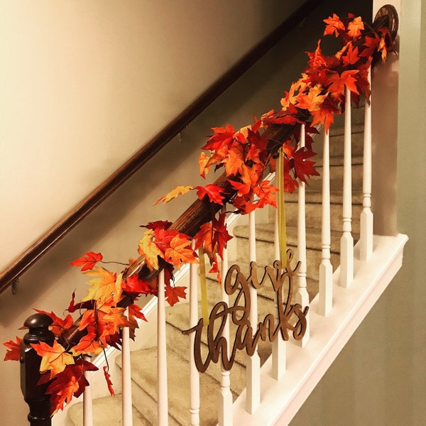 Give Thanks - Give Thanks Wood Sign - Give Thanks Banner - Thanksgiving ...