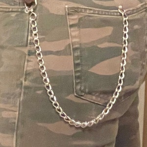 Unisex Trifold Leather Wallet With Chain Vintage Retro Look | Etsy