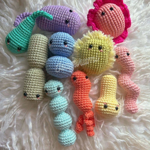 Bacteria Babies! 12 Crochet Patterns! PATTERN ONLY! PDF Download ...